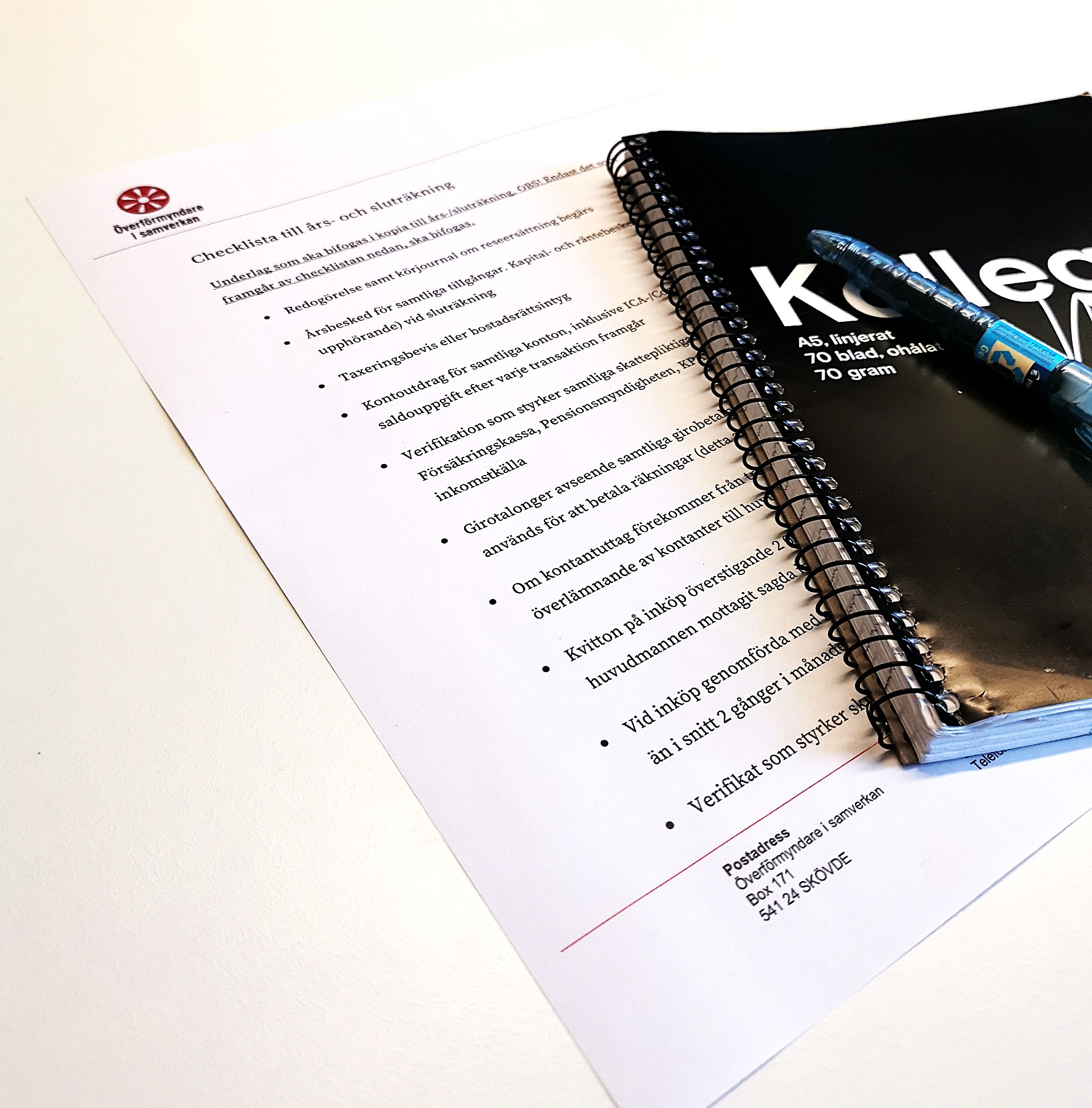 Förtydligande i samband med uppdateringar i checklista